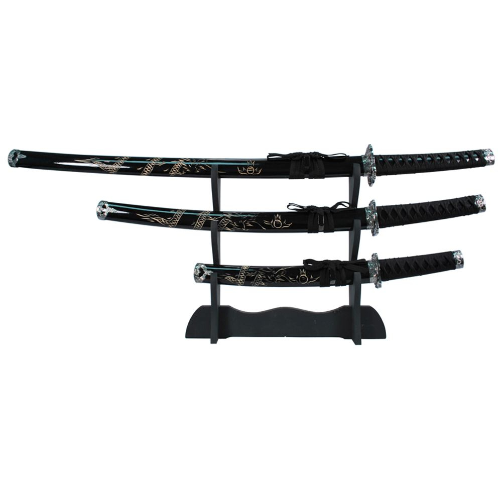 Get Samurai 3 Piece Sword Set w/Stand | Goldenplazadistributors.com