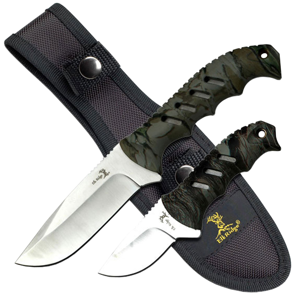 Elk Ridge 532CA Plain Edge Hunting Knife 2 Pcs Set | Wholesale | Golden ...