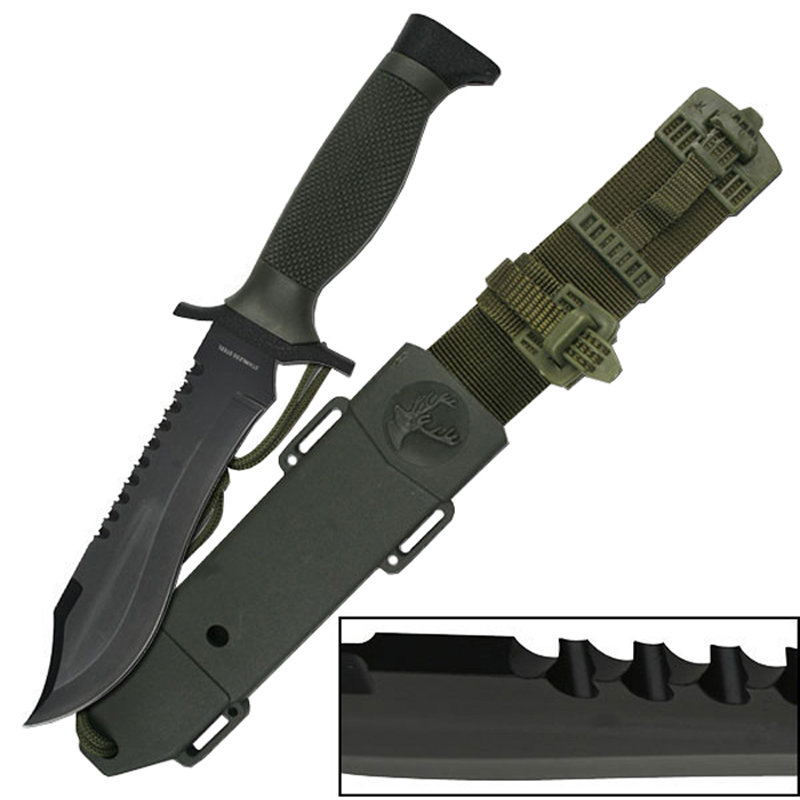 Heckler and Koch Reverse Saw 12 Inch Serrated Fixed Knife | Wholesale ...