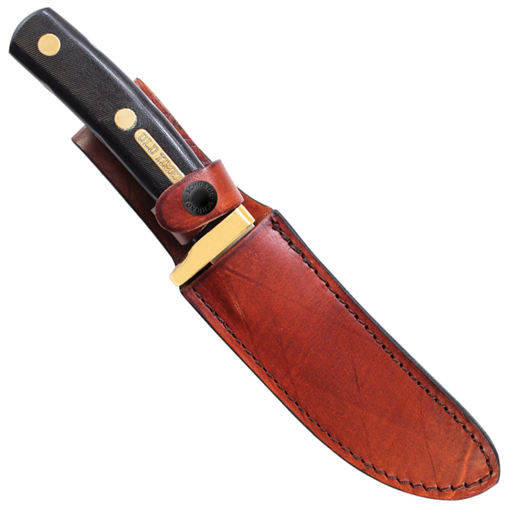 Schrade Old Timer Mountain Lion Sawcut Handle Fixed Blade Knife ...
