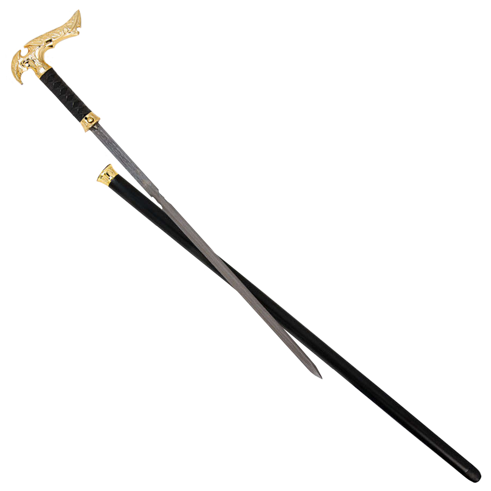 Kit Rae Gold Axios Forged Sword Cane - Wholesale | Golden Plaza