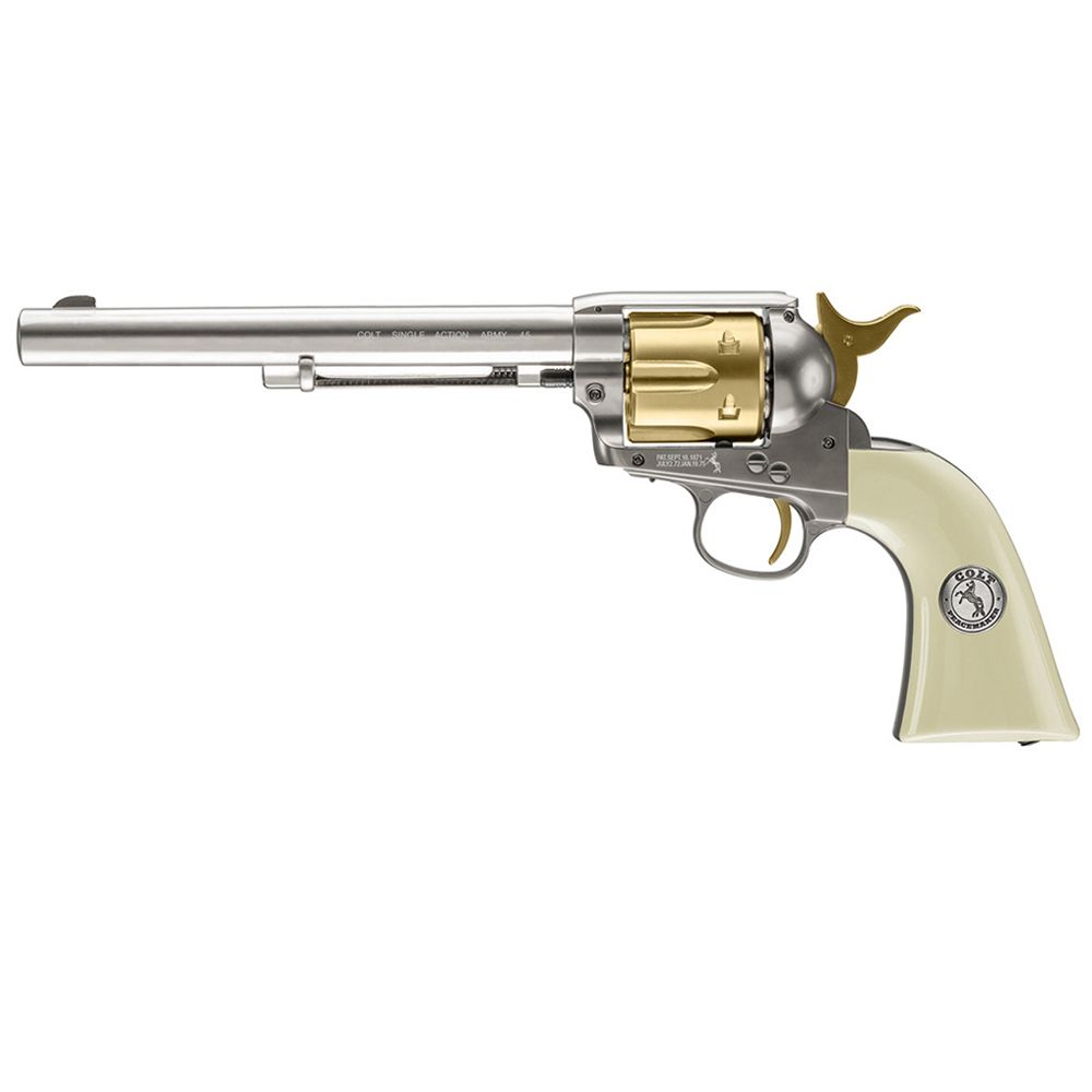 Colt Peacemaker Nickel & Gold CO2 Pistol | Golden Plaza